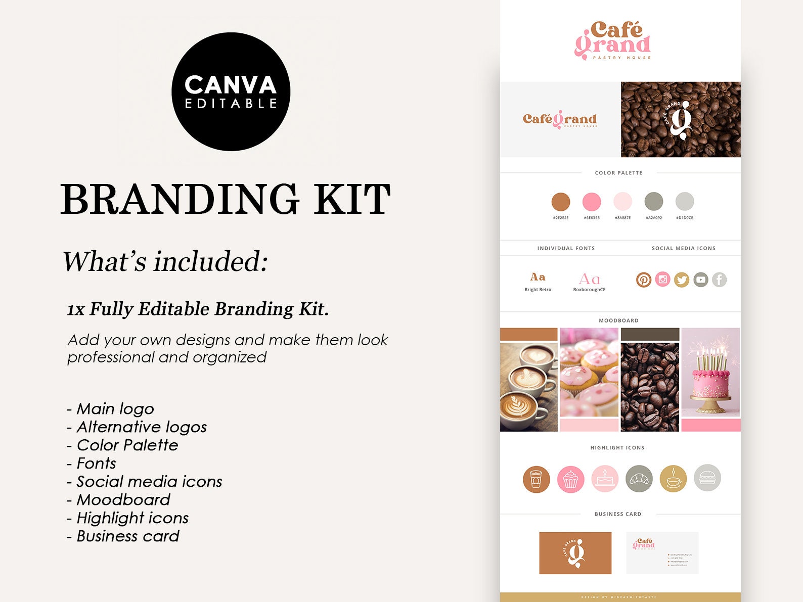 Editable Canva Branding Kit Template for Small Businesses and Creatives ...