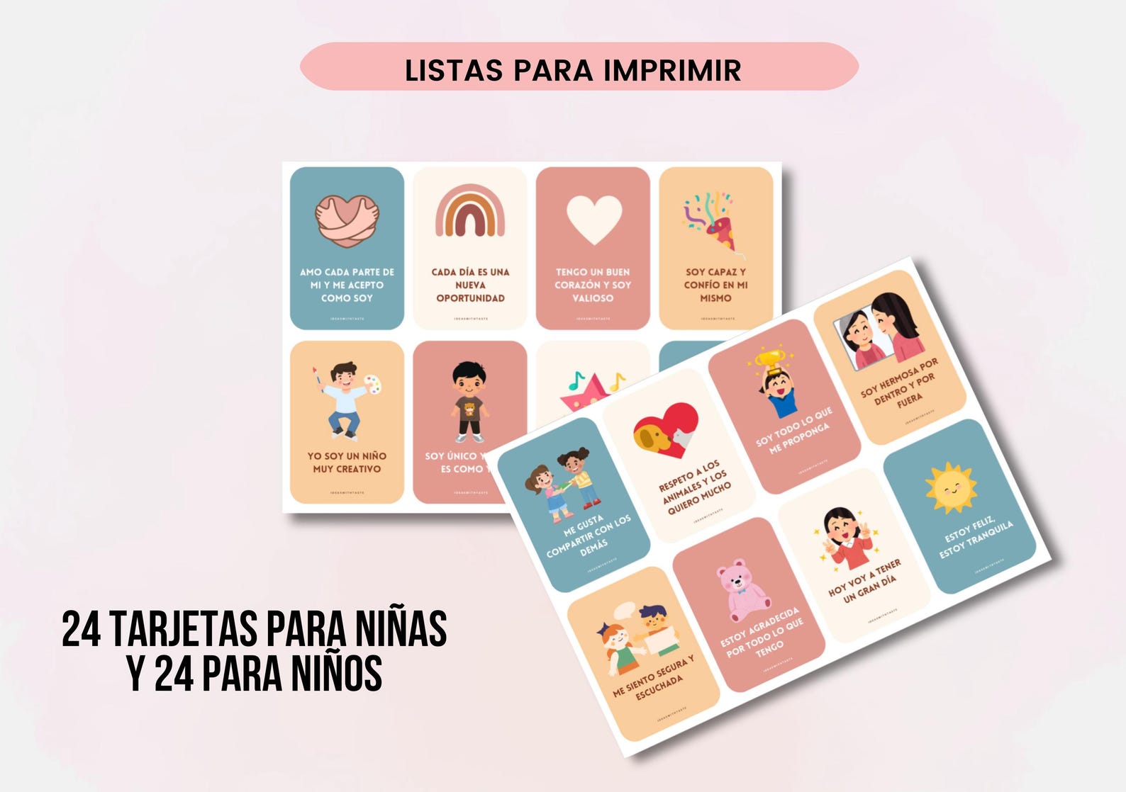 Tarjetas Con Afirmaciones Positivas Para Niños En Español, Tarjetas De ...