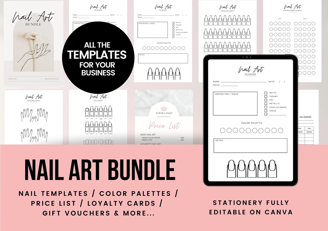Nail Art Template Bundle, Nail Design Templates Perfect for Nail ...