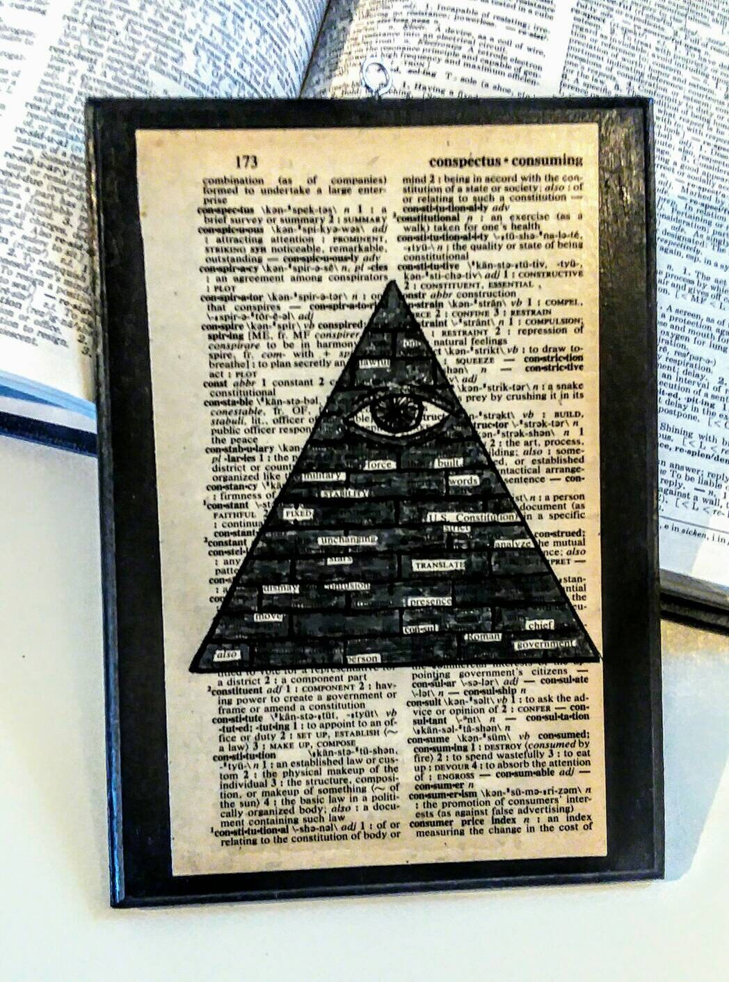 Illuminati Book Page Hand Drawn Bibliophile Up-cycled Book | Etsy