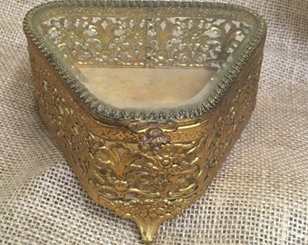 Gold trinket box | Etsy