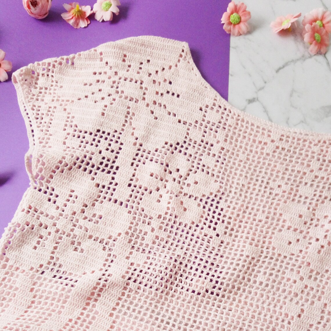 Women's Crochet Tunic Boho Tank Top Sexy See Through Top Summer Women's ...