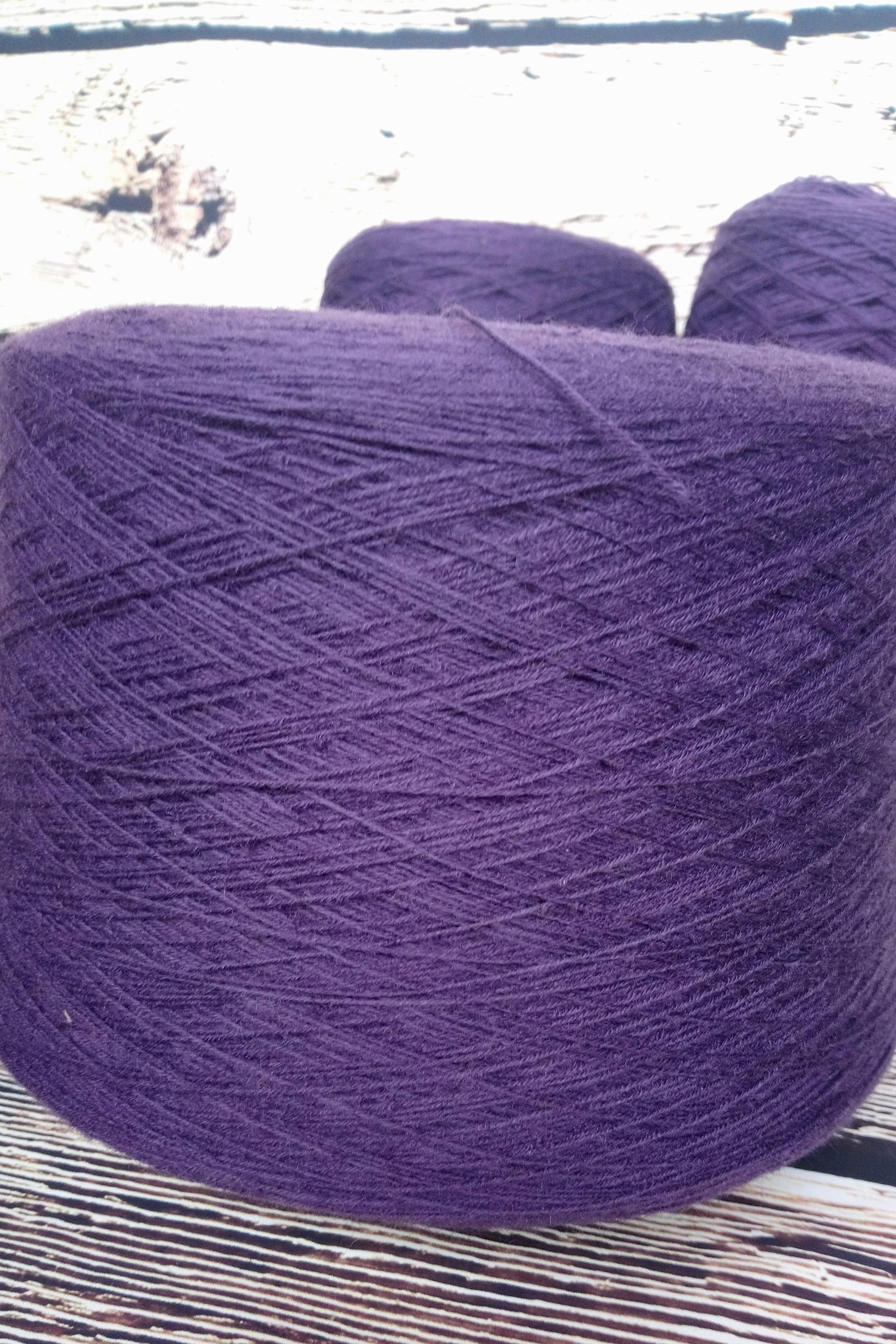 Knitting Yarn Cone Gray Purple Wool Yarn Crochet Thread Italian Cone ...