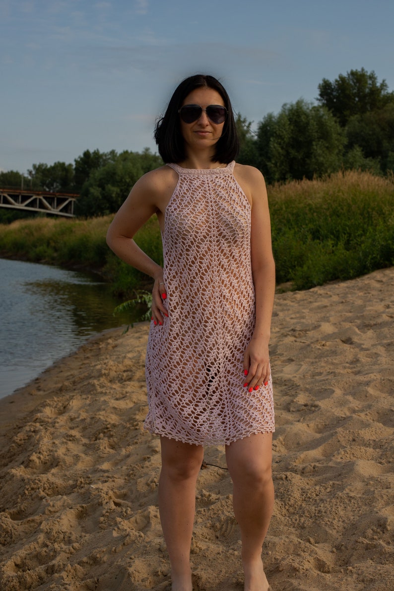Sexy Crochet Dress Crochet Beach Cover Up Dress See Through Crochet