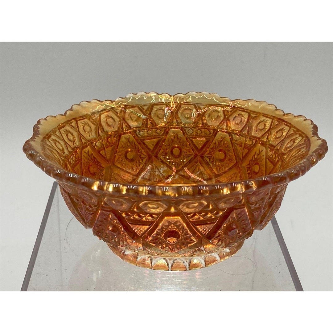 Indiana Glass Carnival Marigold Imperial Diamond Pattern Heirloom Fruit ...