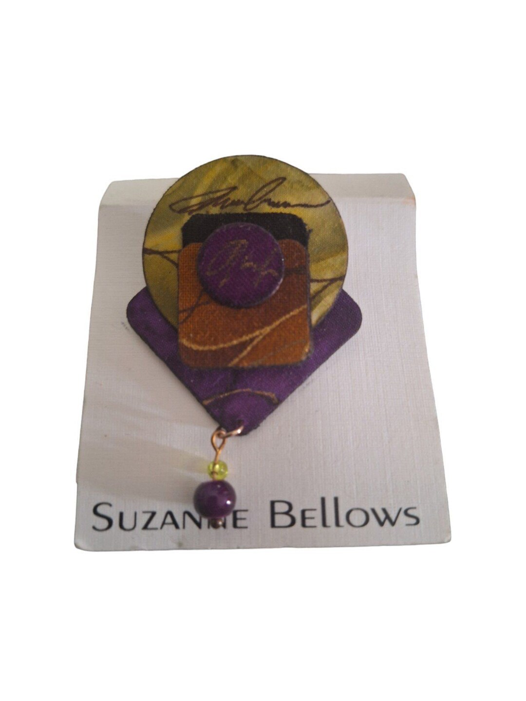 Suzanne Bellows New Jazz Hand Painted Silk Brooch - Etsy