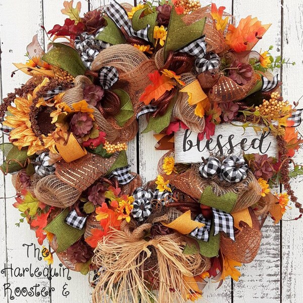 Fall Buffalo Check Wreath - Etsy