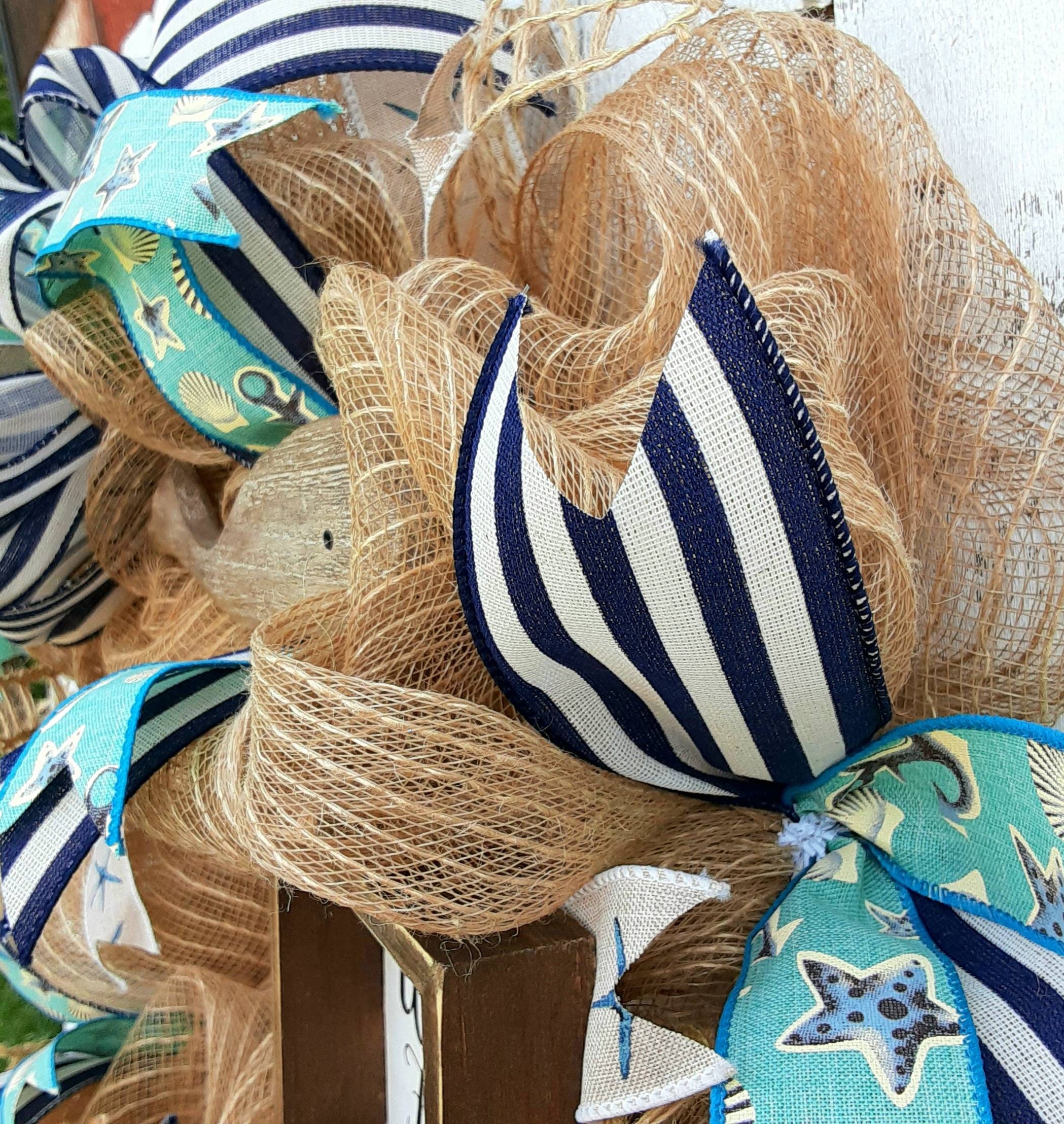 Nautical Wreath for Front Door, Whale Decor, Coastal Wall Decor, Beach ...