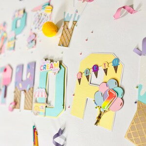 Ice Cream Cone Banner, Ice Cream Birthday Garland, Sweet Birthday, Ice ...