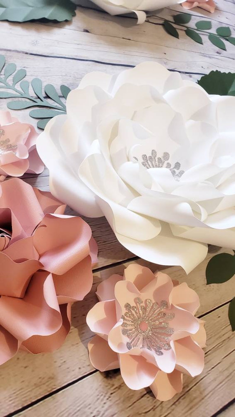 8 Piece Paper Flower Set Nursery Wall Decor Floral Nursery - Etsy