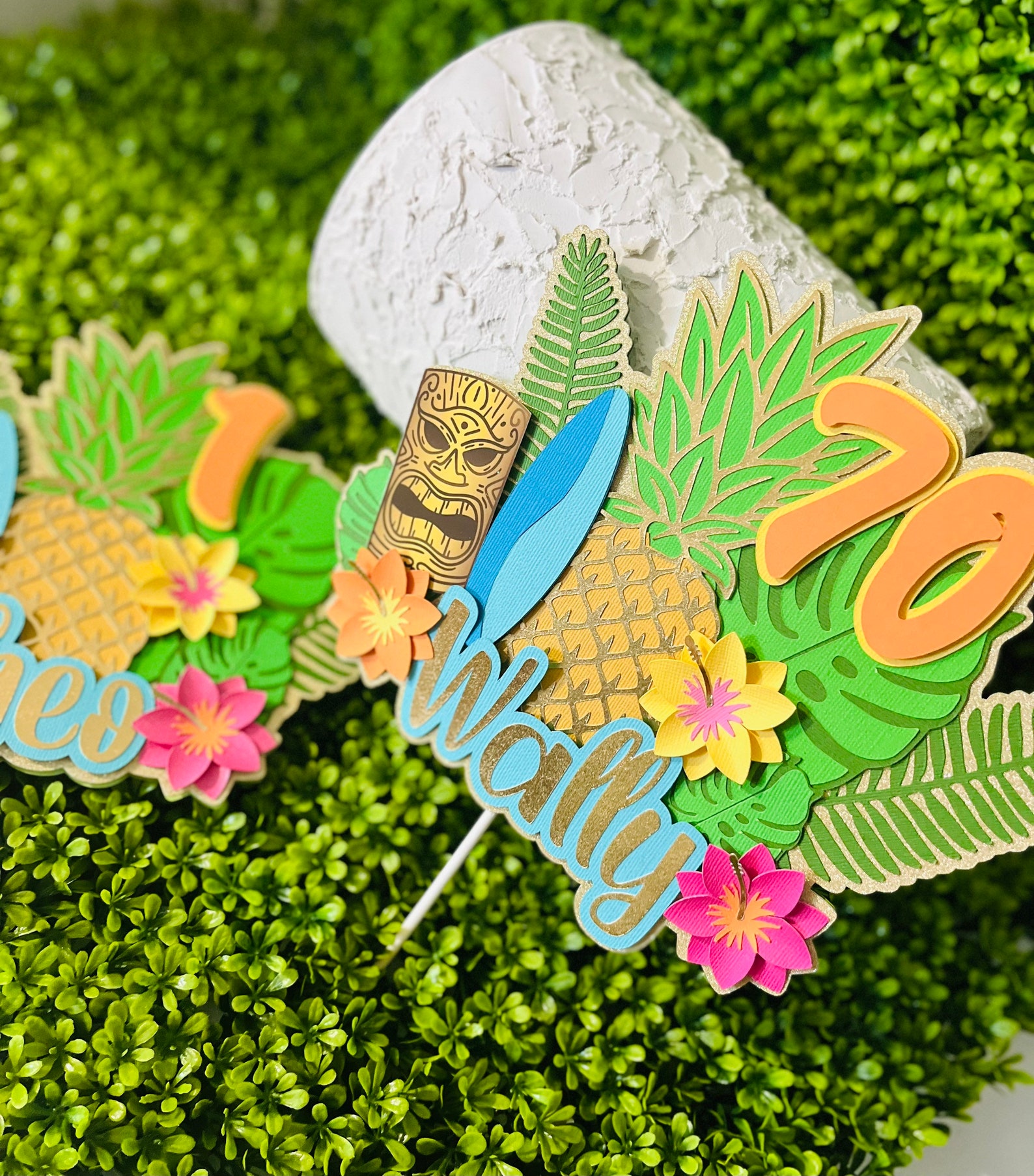 Luau Cake Topper Luau Party Hawaiian Decor Hawaiian 3D - Etsy
