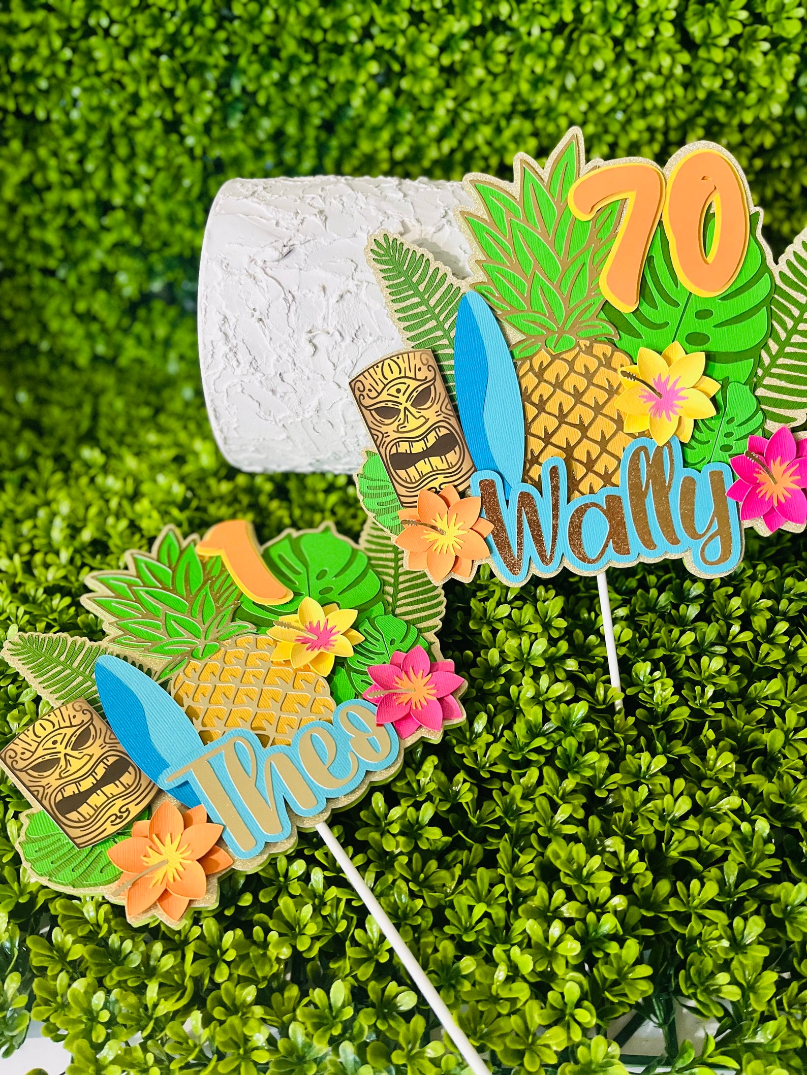 Luau Cake Topper Luau Party Hawaiian Decor Hawaiian 3D - Etsy