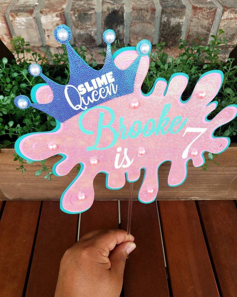 Slime Cake Topper Slime Party Slime Party Decorations - Etsy