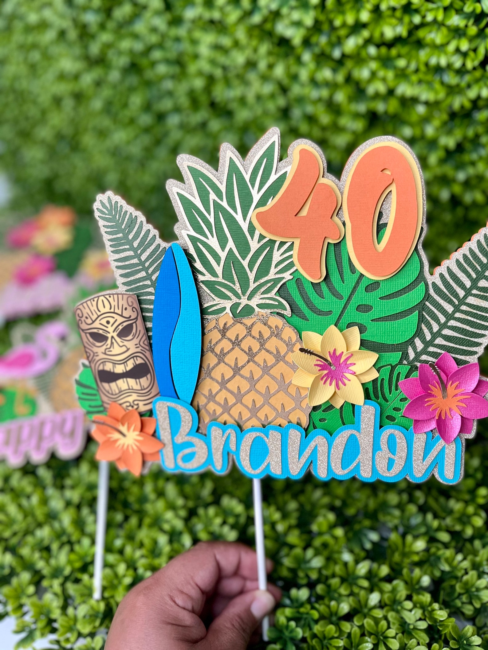 Luau Cake Topper Luau Party Hawaiian Decor Hawaiian 3D - Etsy