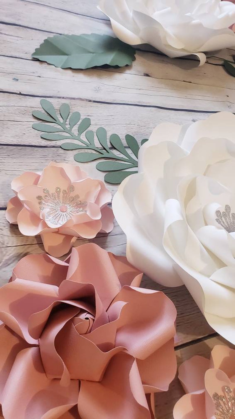 8 Piece Paper Flower Set Nursery Wall Decor Floral Nursery - Etsy