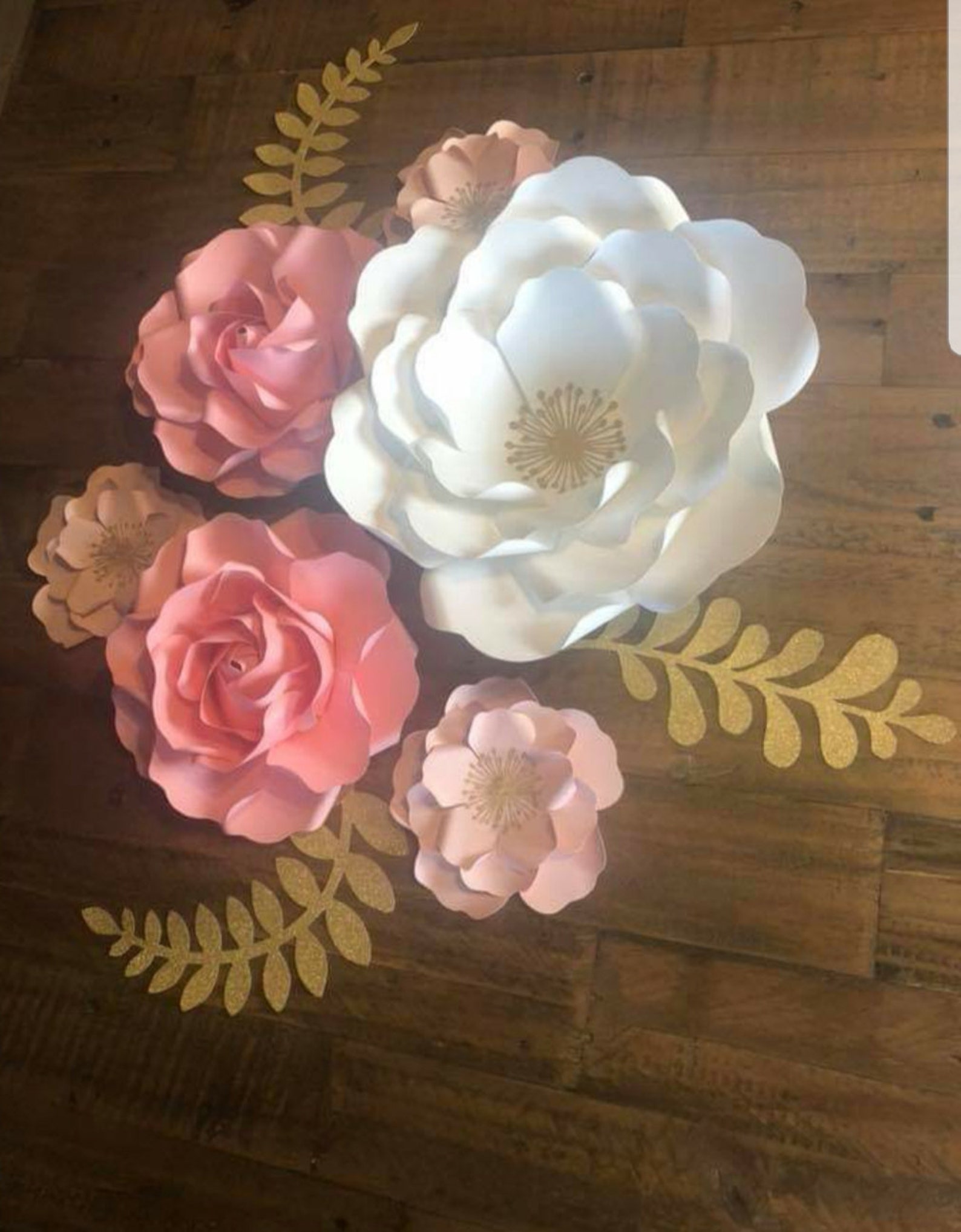 12 Piece Paper Flowers Set Nursery Wall Decor Floral - Etsy