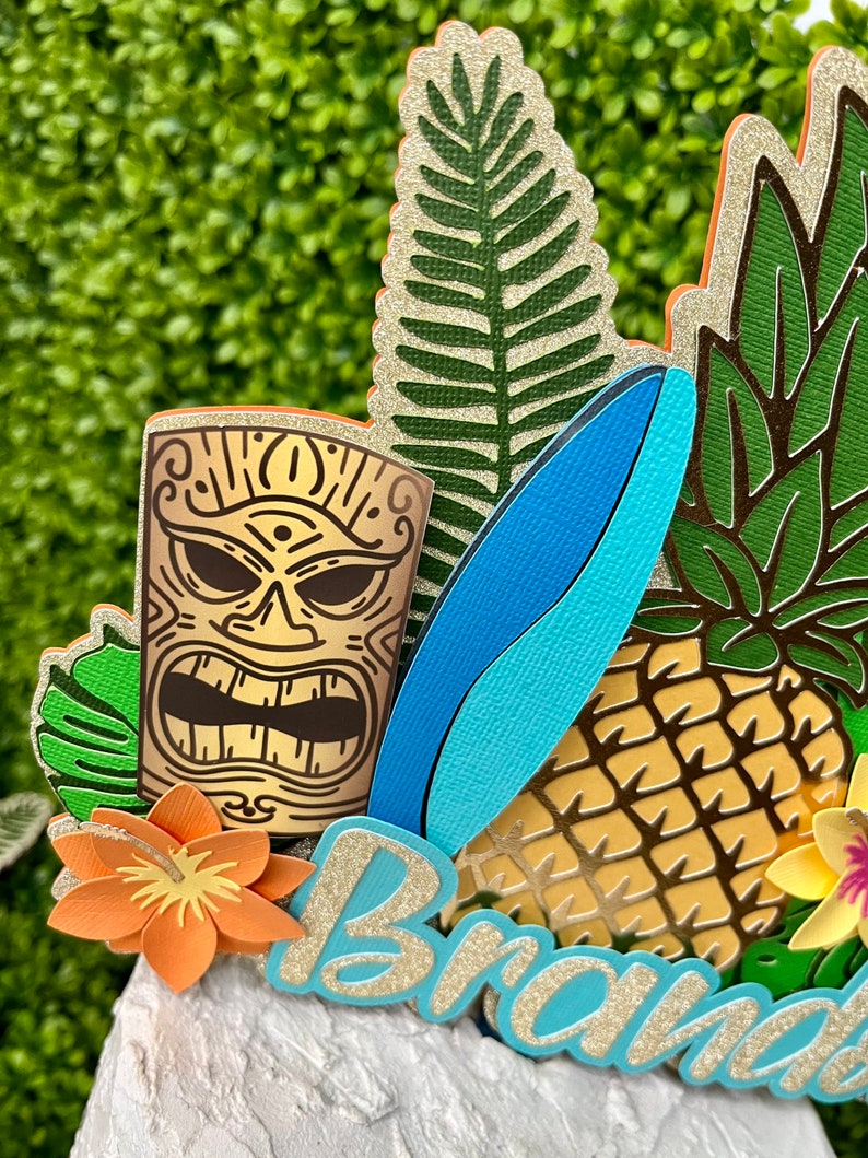 Luau Cake Topper Luau Party Hawaiian Decor Hawaiian 3D - Etsy