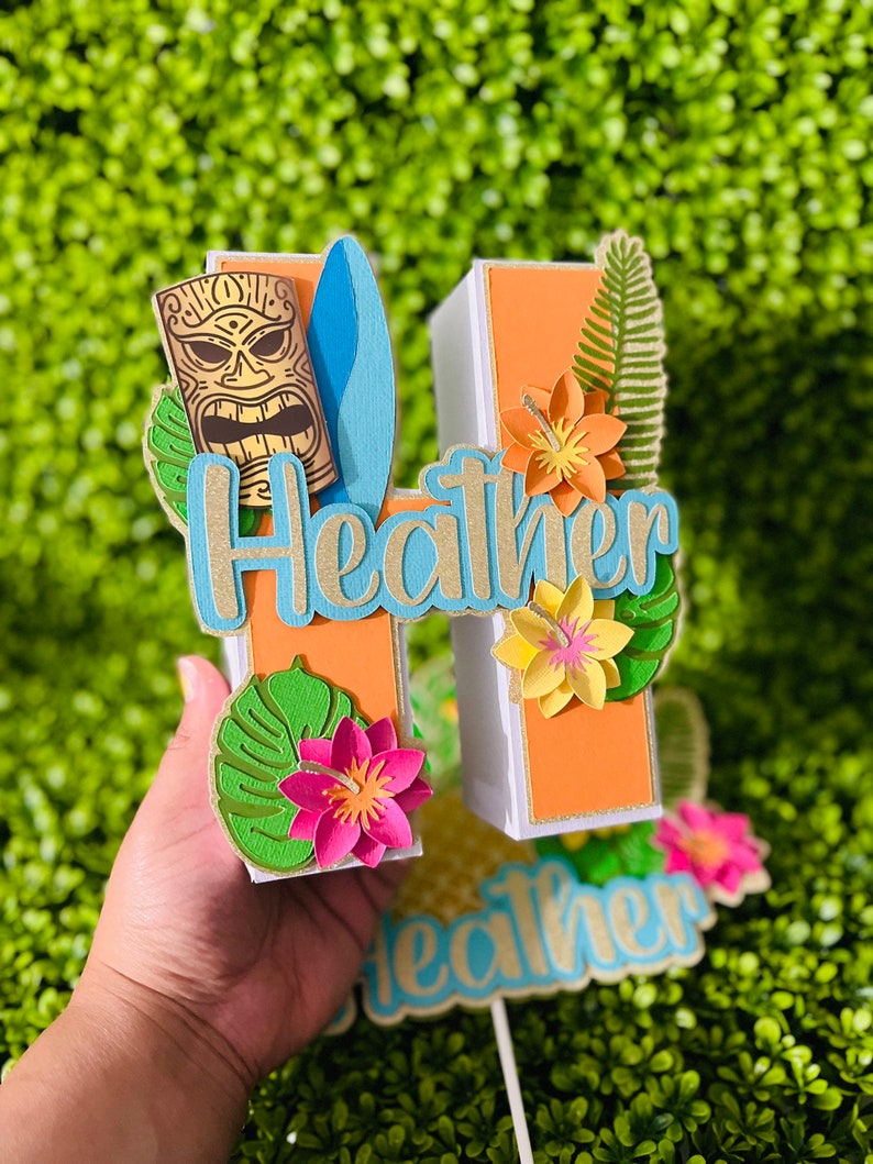 Luau Cake Topper Luau Party Hawaiian Decor Hawaiian 3D - Etsy