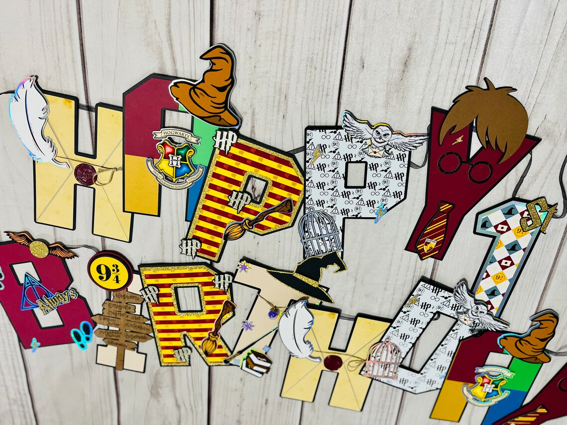Wizard Birthday Banner Wizarding School Party Magic Banner - Etsy