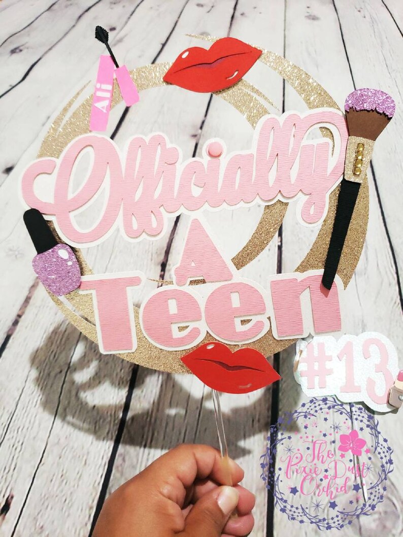Officially a Teen Birthday Cake Topper Teenager Cake Topper - Etsy