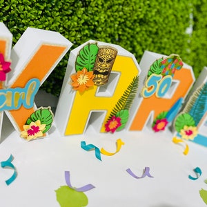 Luau Party, Hawaiian Decor, Hawaiian 3D Letter, Tiki Party, Pineapple ...