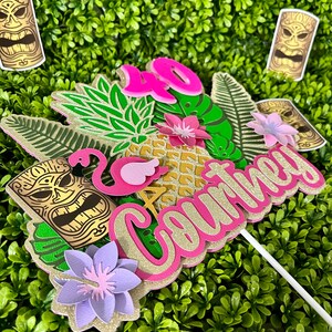 Luau Cake Topper, Luau Party, Hawaiian Centerpiece, Hawaiian Cake ...