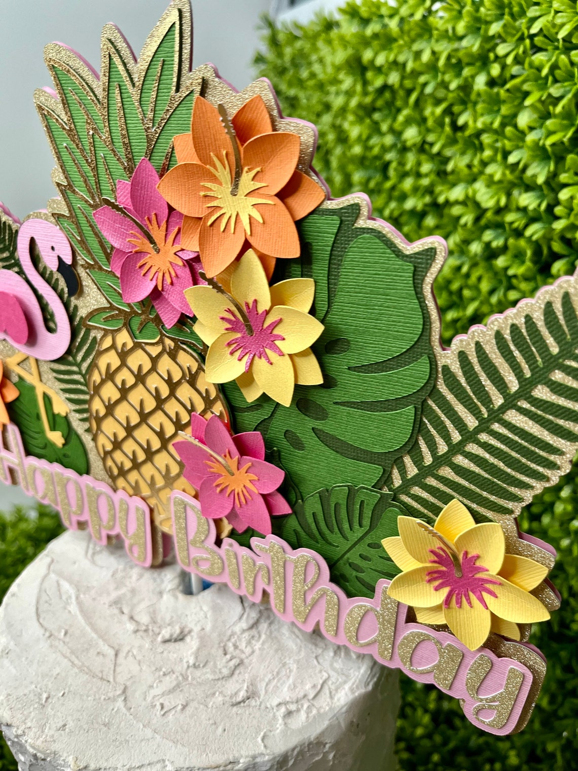 Luau Cake Topper Luau Party Hawaiian Centerpiece Hawaiian Etsy