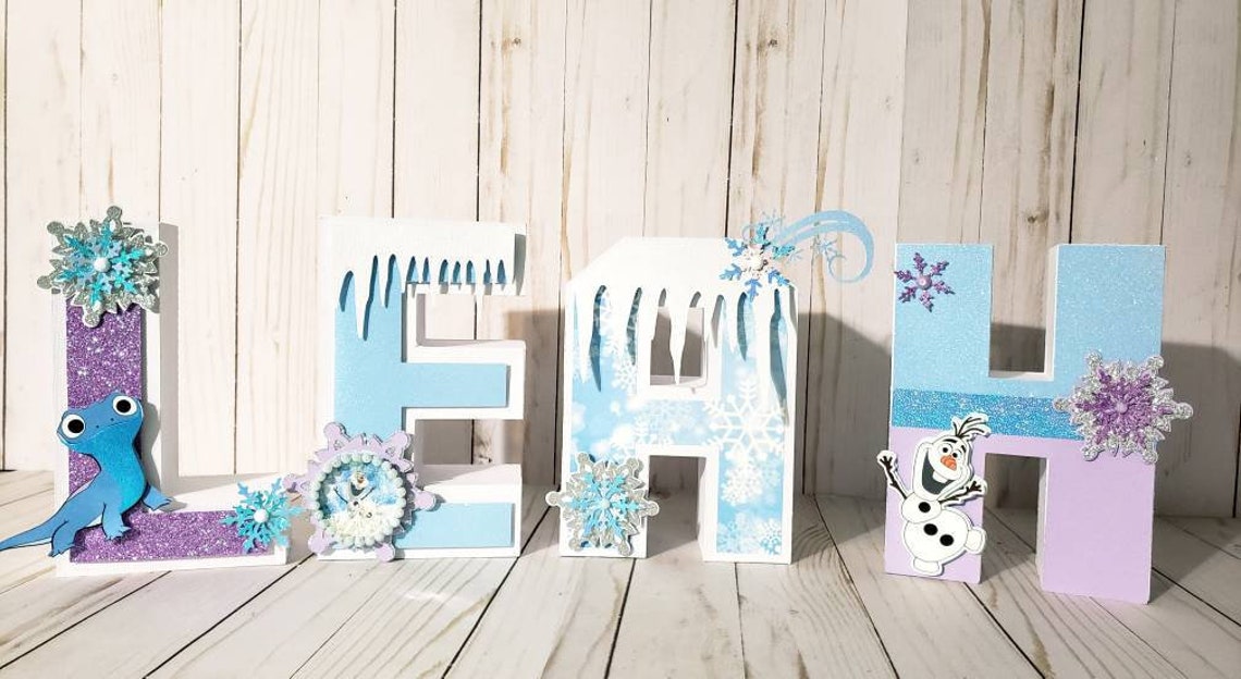 Frozen Inspired 3D Letters Frozen Party 3D Letter Frozen - Etsy
