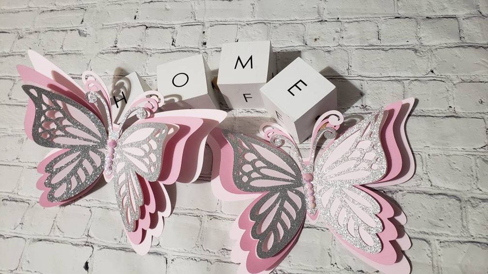 Mariposa 3D con purpurina, decoración para fiestas, decoración infantil ...
