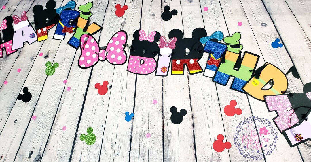 Girl Mouse Birthday Banner, Mouse Party, Mouse Birthday, Girly ...