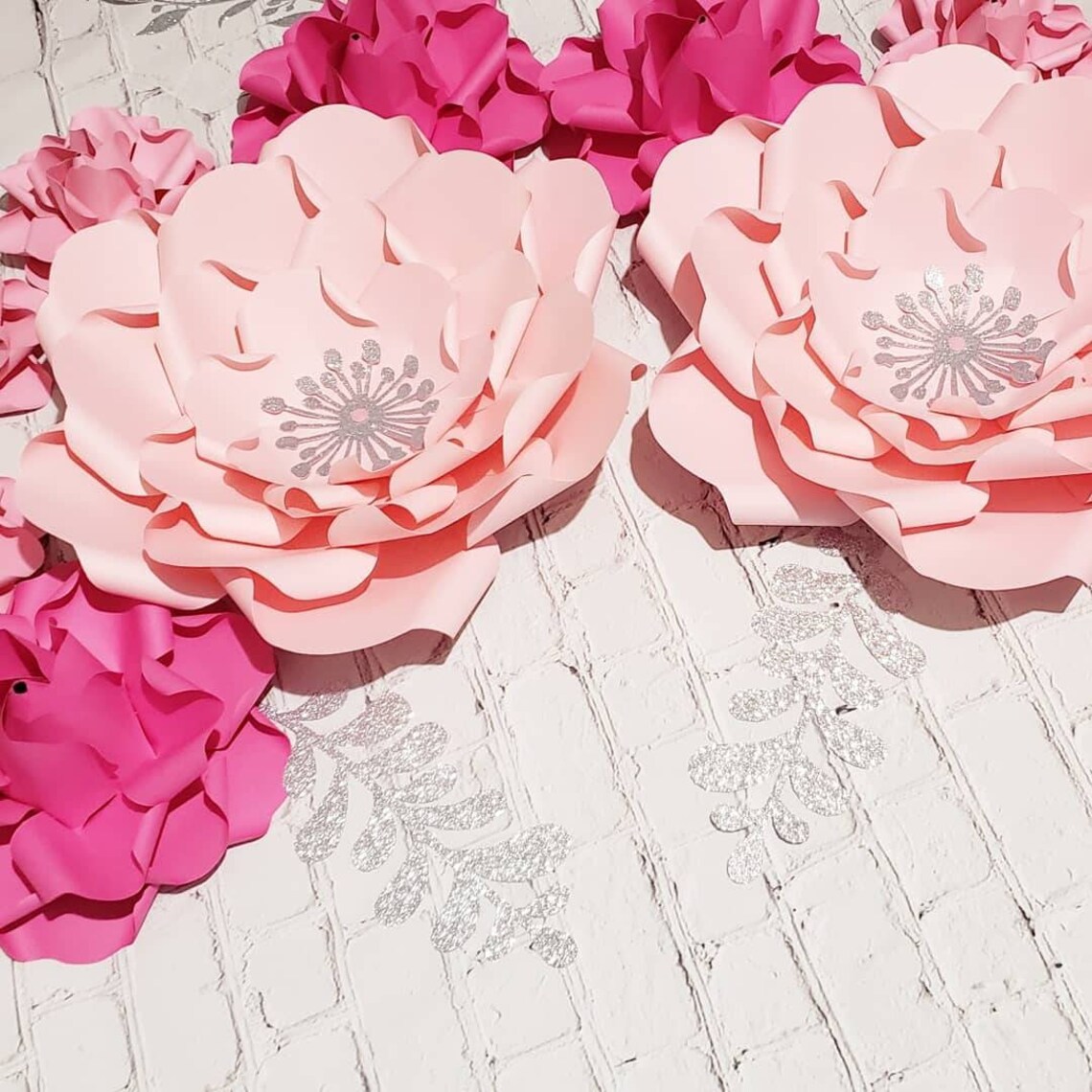 12 Piece Paper Flowers Set Nursery Wall Decor Floral - Etsy