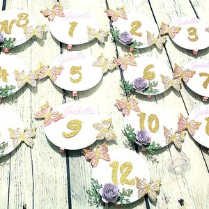 Butterfly Monthly Banner- Butterfly Party - Butterflies Monthly Cards ...