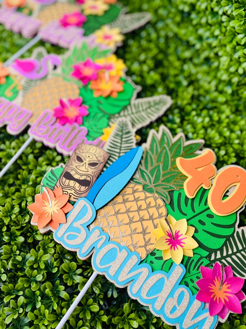 Luau Cake Topper Luau Party Hawaiian Decor Hawaiian Cake - Etsy