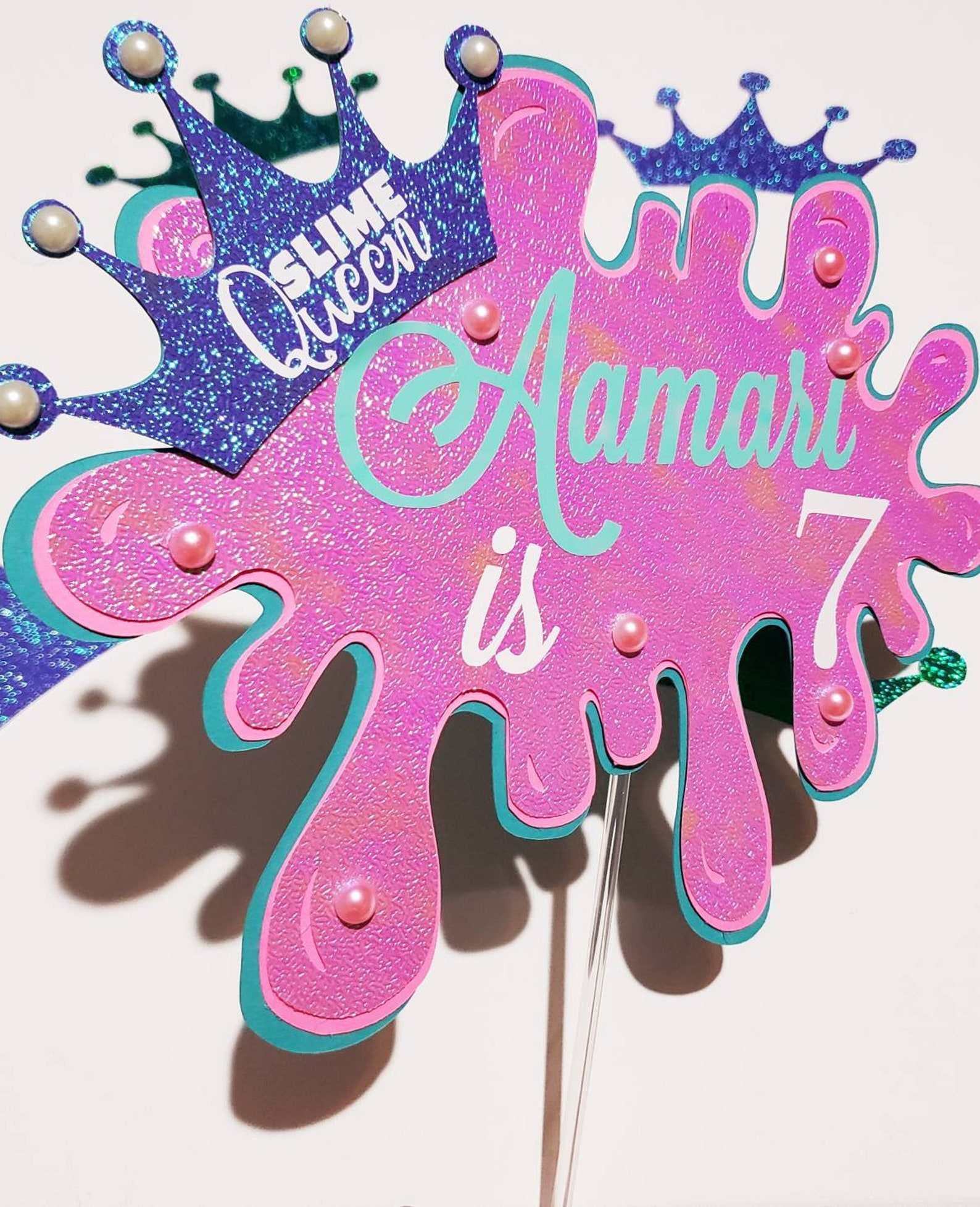 Slime Cake Topper Slime Party Slime Party Decorations - Etsy