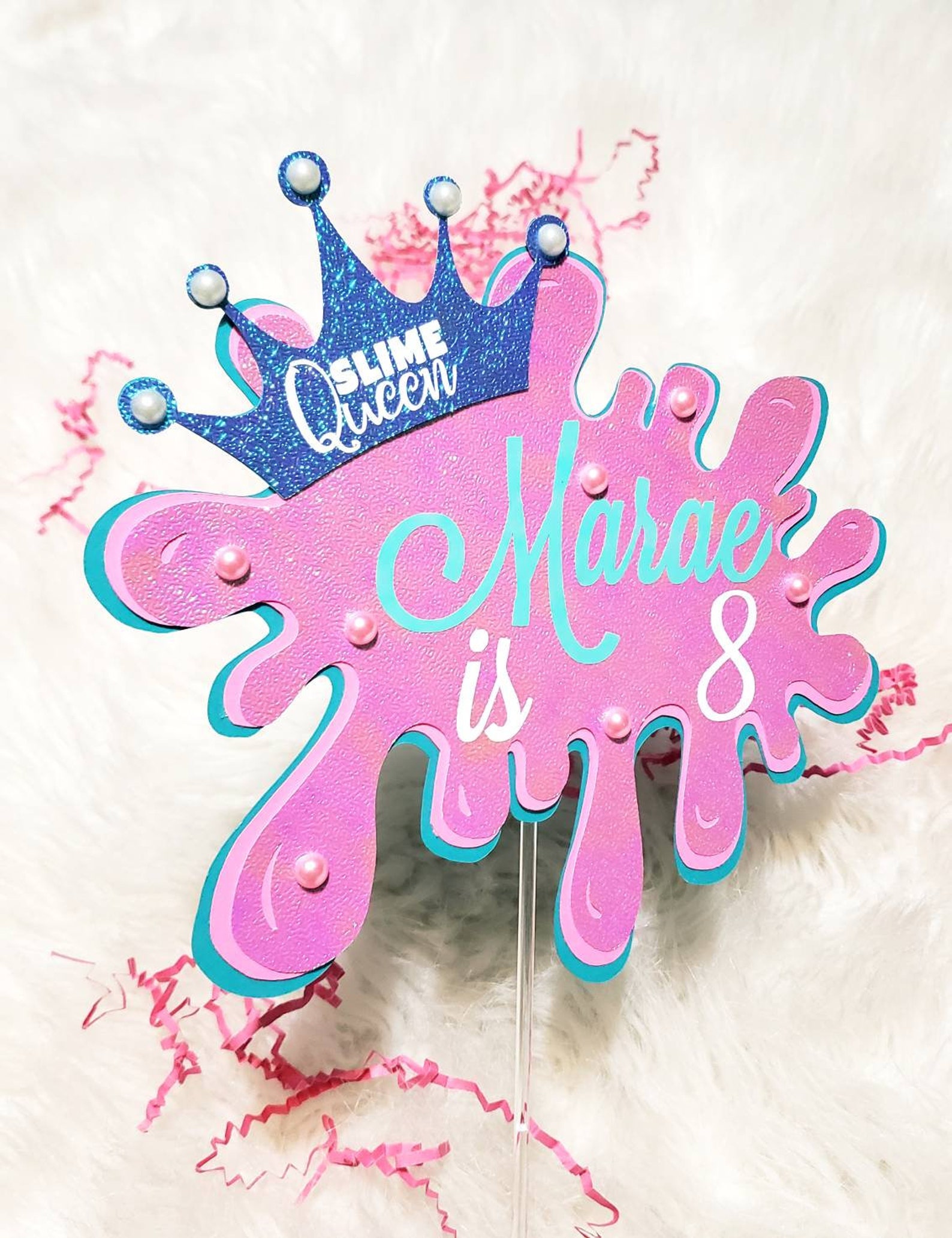 Slime Cake Topper Slime Party Slime Party Decorations - Etsy