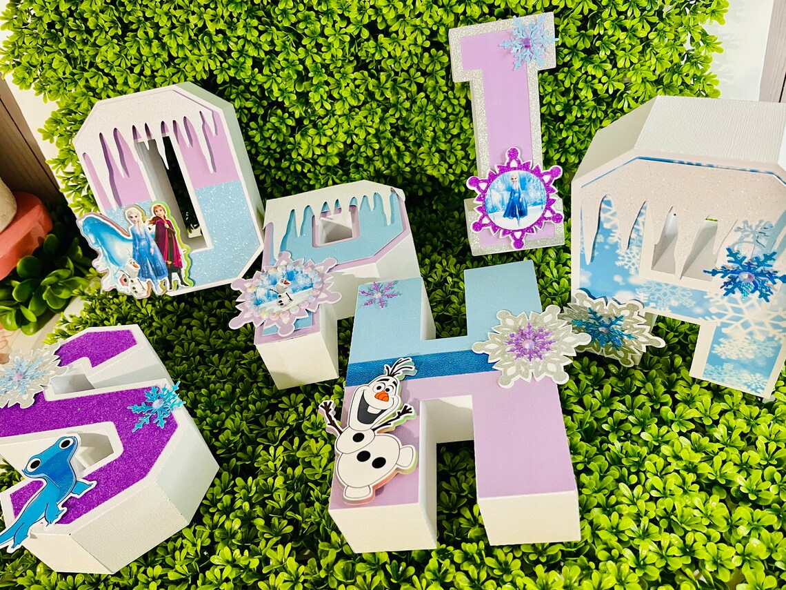 Frozen Inspired 3D Letters Frozen Party 3D Letter Frozen - Etsy