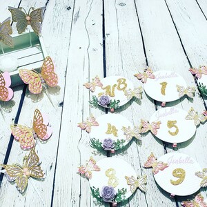 Butterfly Monthly Banner- Butterfly Party - Butterflies Monthly Cards ...