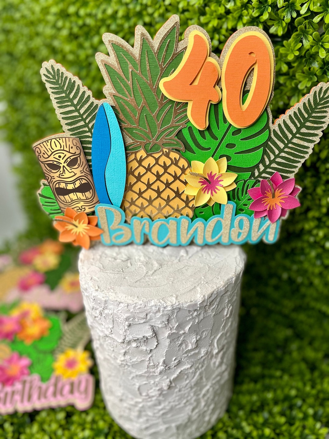 Luau Cake Topper, Luau Party, Hawaiian Decor, Hawaiian 3D Letter, Tiki ...