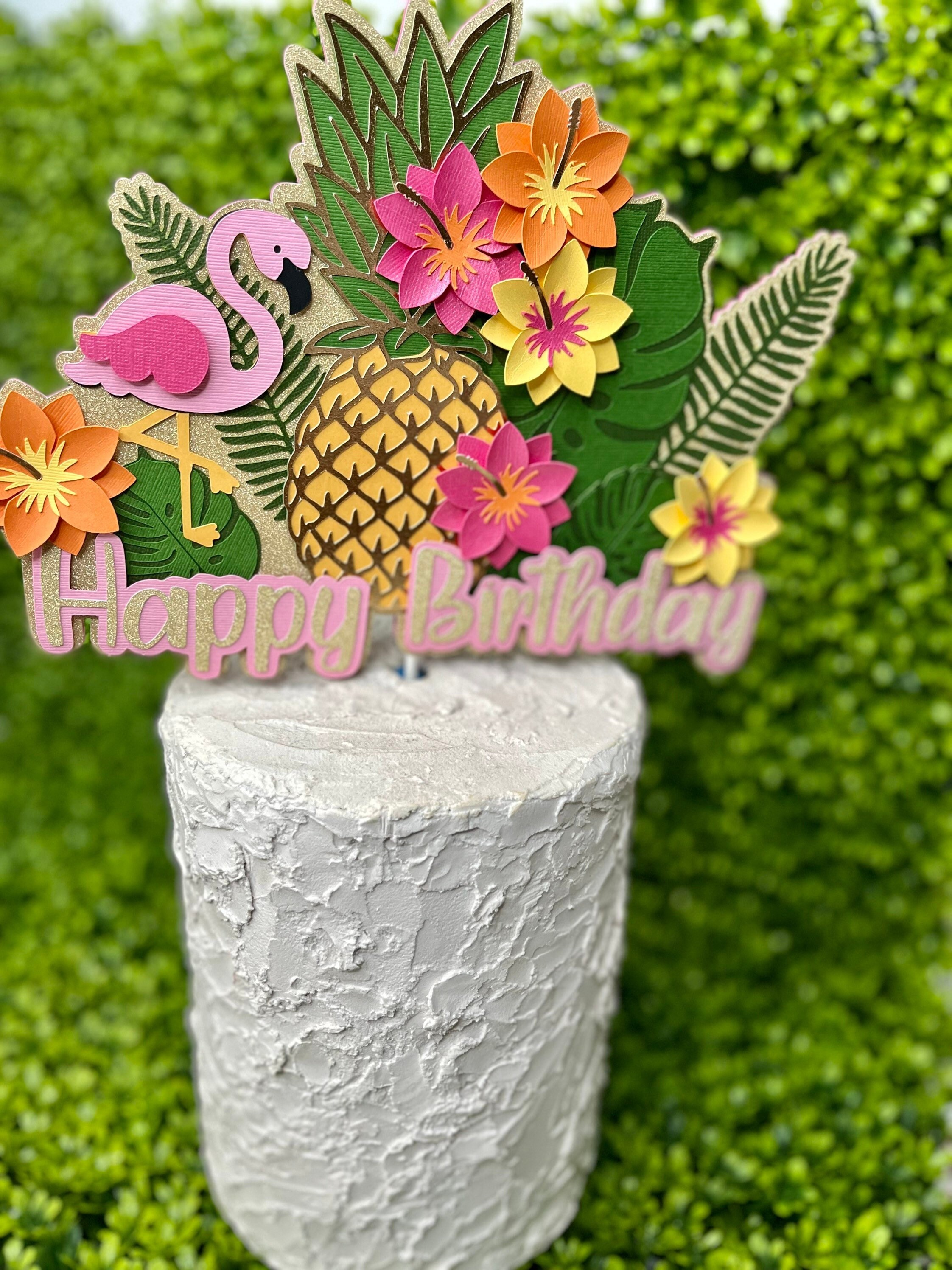 Luau Cake Topper Luau Party Hawaiian Centerpiece Hawaiian Etsy