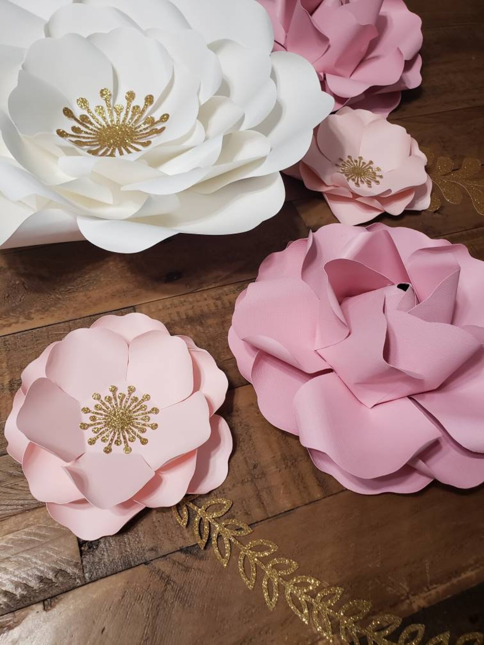 12 Piece Paper Flowers Set Nursery Wall Decor Floral - Etsy