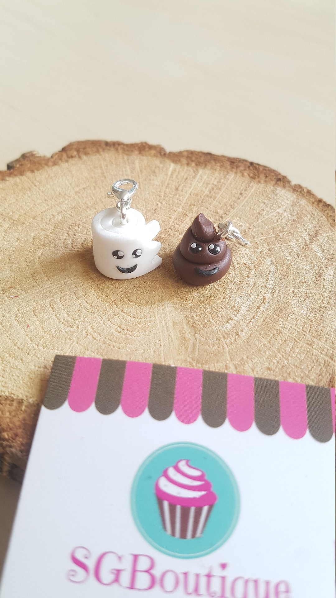 Set of 2 Poop Charms & Kawaii Toilet Paper, BFF, Best Friends, Cute ...