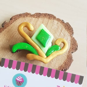 Hair Clip Lyna, Green & Gold, Glitter, Magic, Fimo, Polymer Clay ...