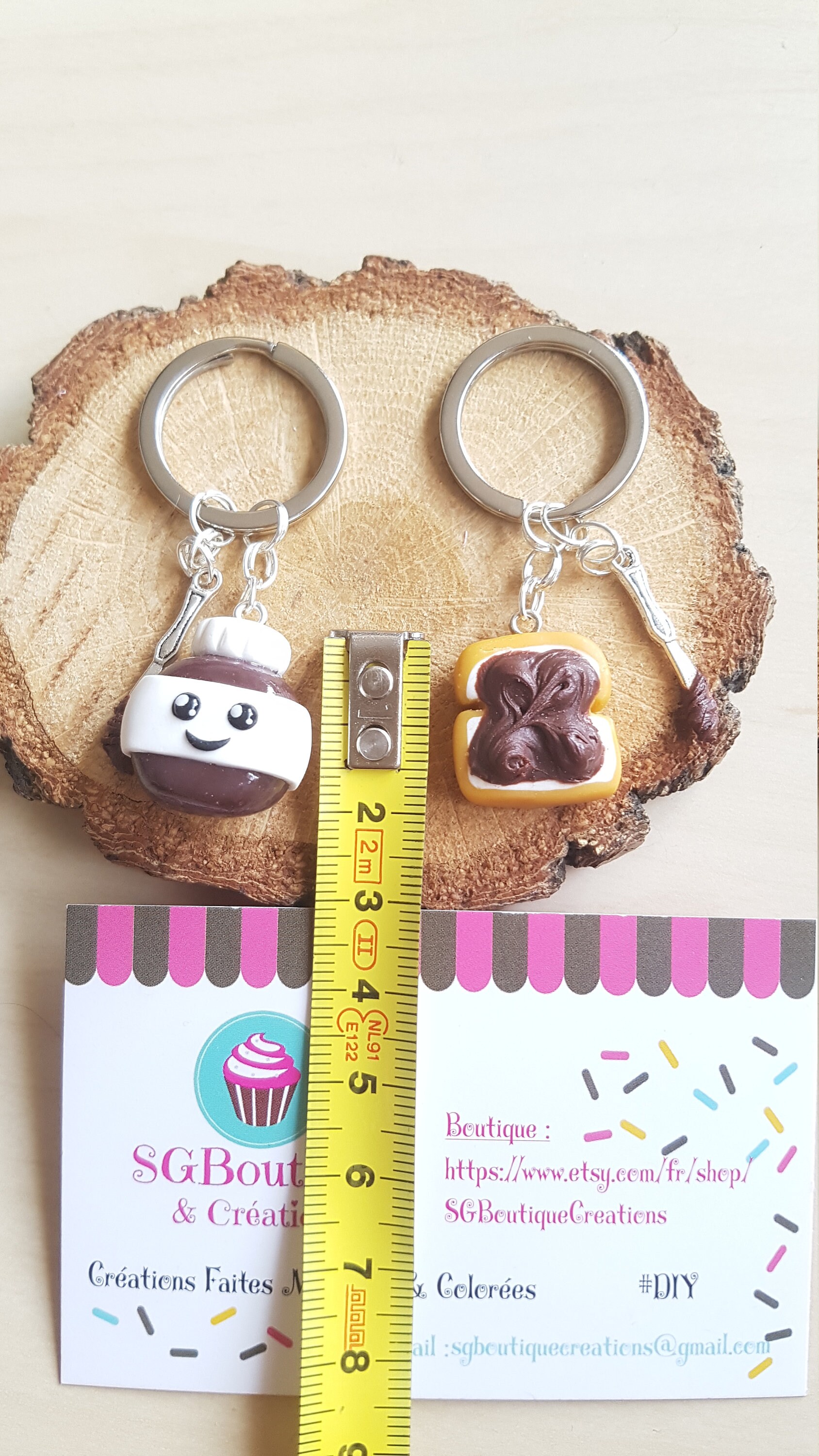 2 Friendship Keychains Chocolate Spread & Chocolate Spread | Etsy