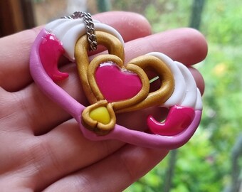 Iris Necklace Heart Magic Fimo Polymer Clay Magic Gift Gift for Her Princess Cartoon Etsy