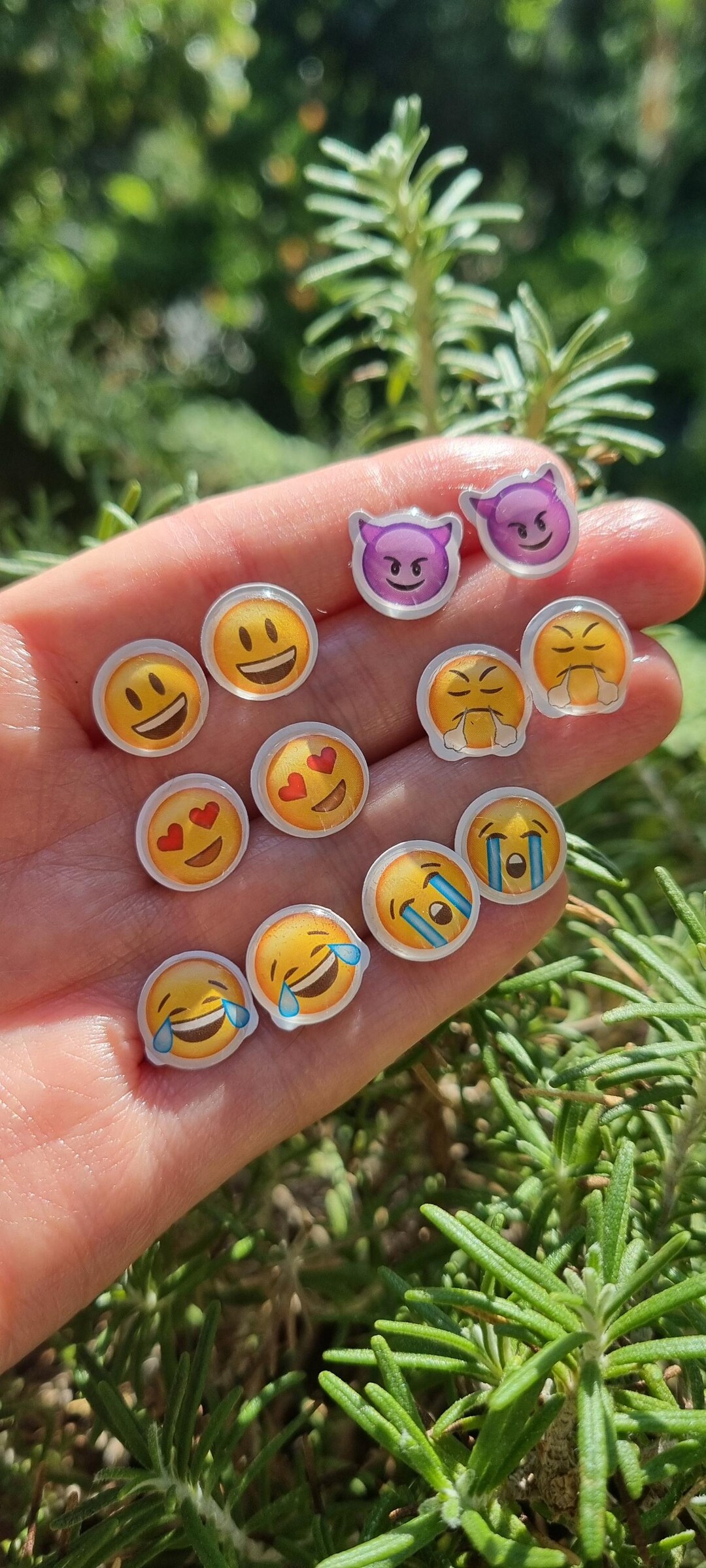 Smiley Ear Studs, Laughing Out Loud, Happy, LOL, Angry, Devilish ...