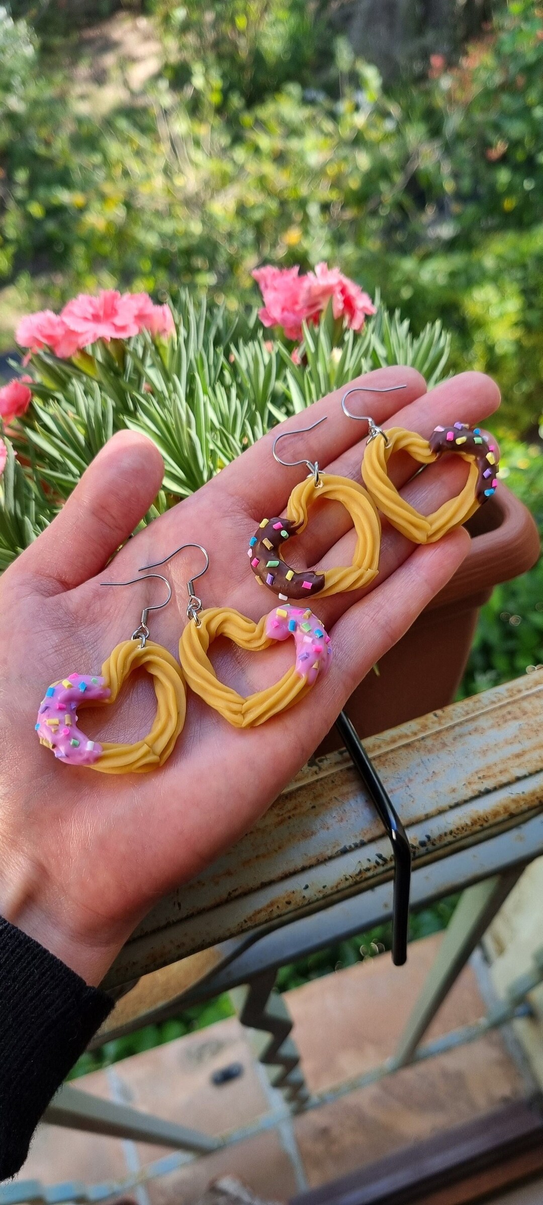 Strawberry or Chocolate Heart Churros, Fairground Donut, Carousel ...