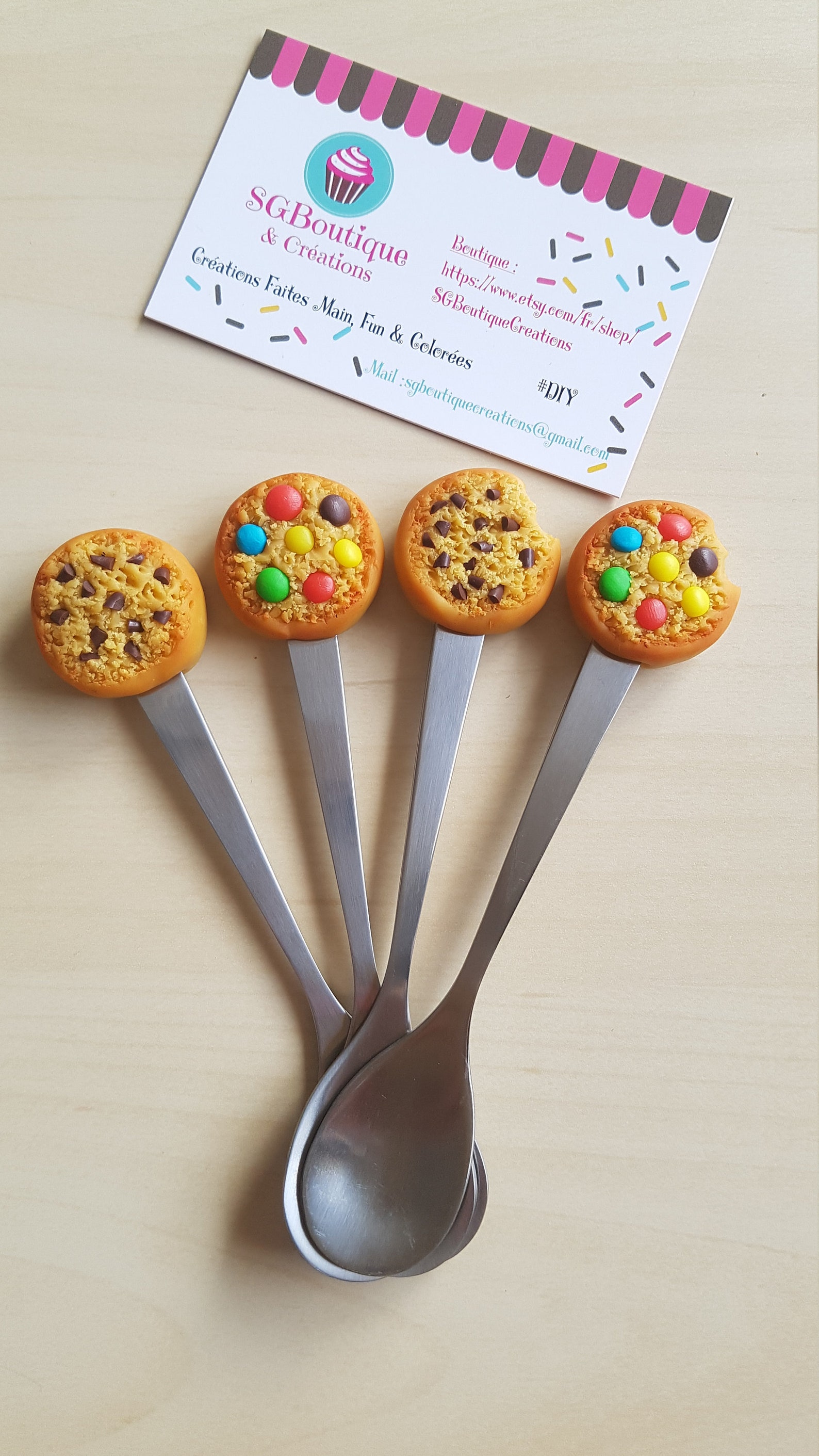 Choc & Multicolored Cookie Coffee Spoon Dessert Spoon | Etsy