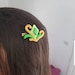 Hair Clip Lyna, Green & Gold, Glitter, Magic, Fimo, Polymer Clay ...