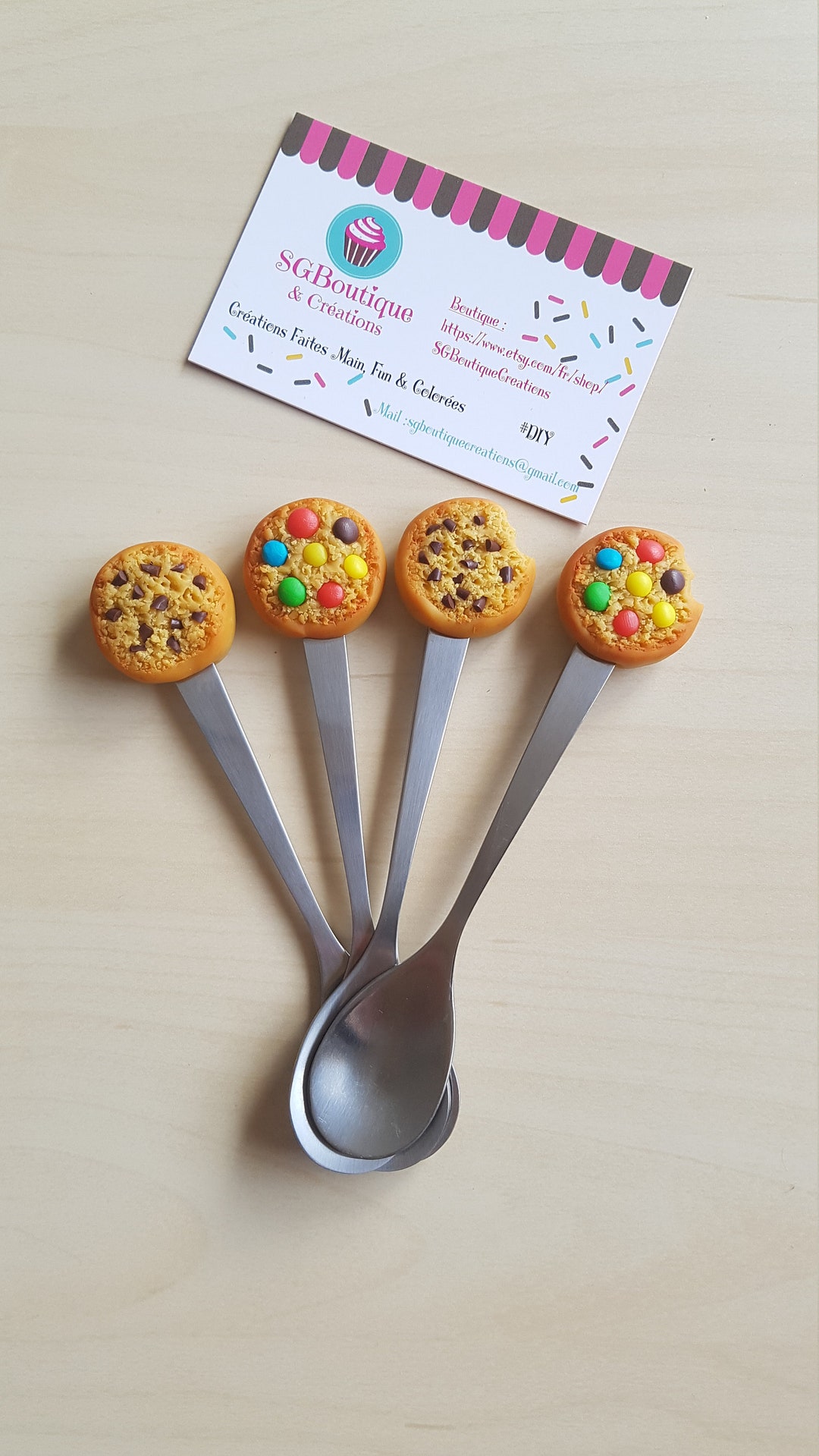 Choc & Multicolored Cookie Coffee Spoon Dessert Spoon - Etsy