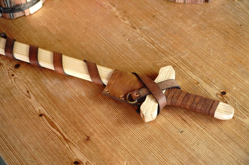 Sturdy Pinewood Sword With Handle Wrap and Belt/sheath - Etsy